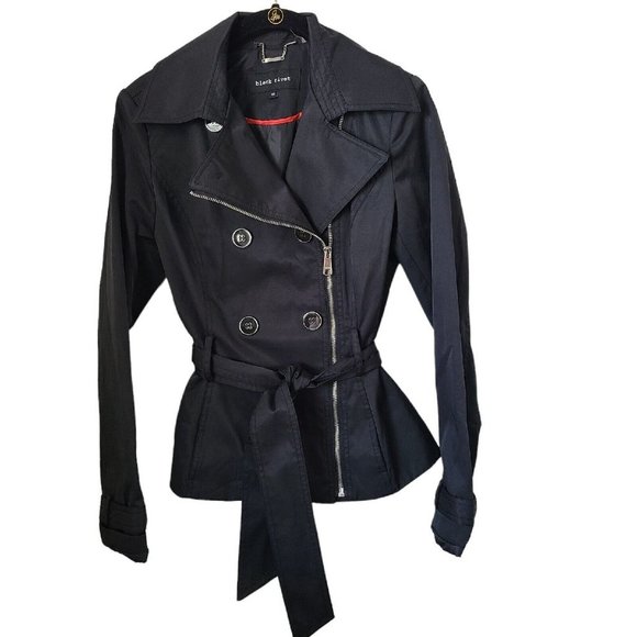 Black Rivet | Jackets & Coats | Black Rivet Asymmetrical Zip Detail ...